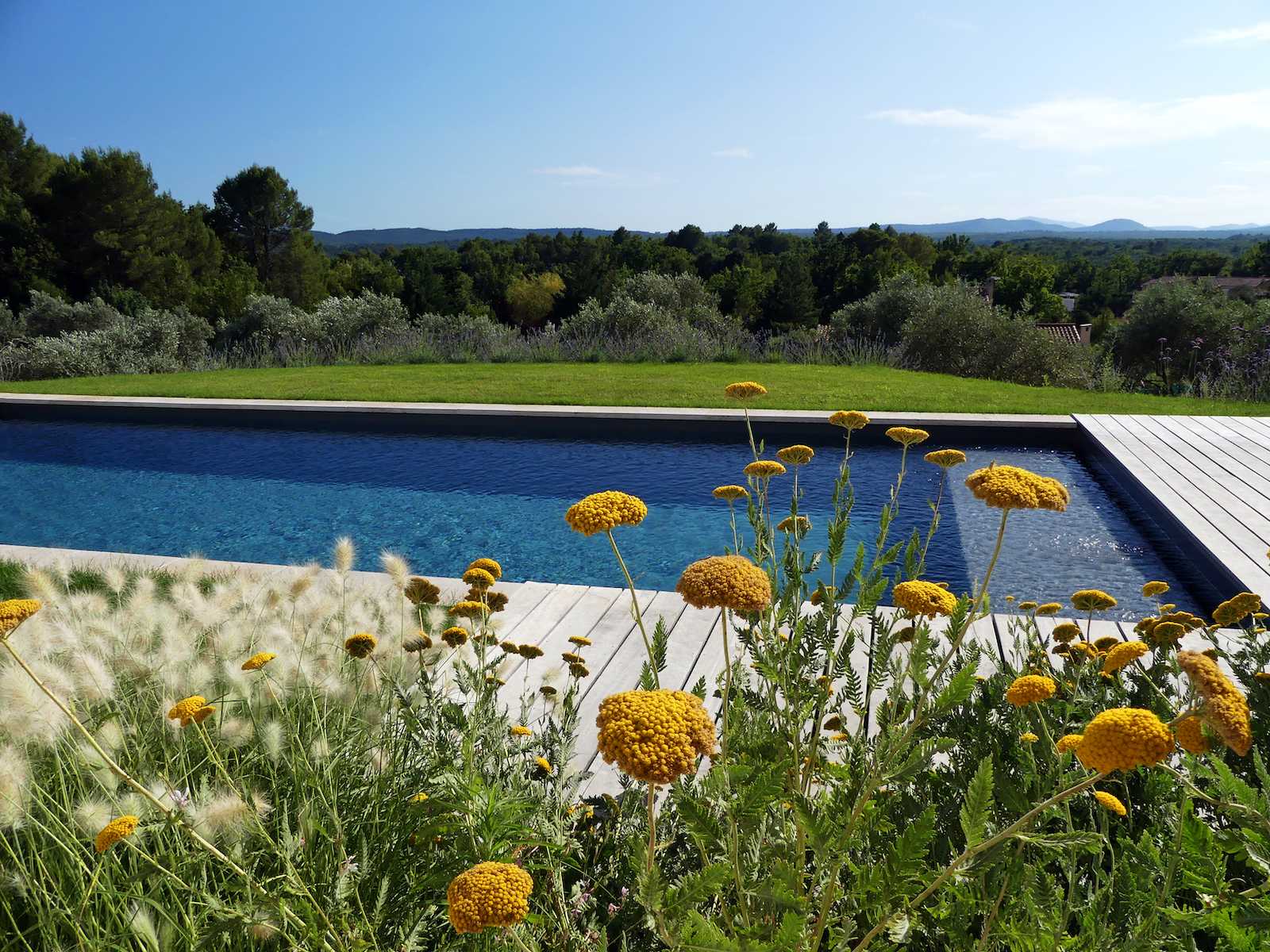 Landscaping of a provencal panoramic view point garden