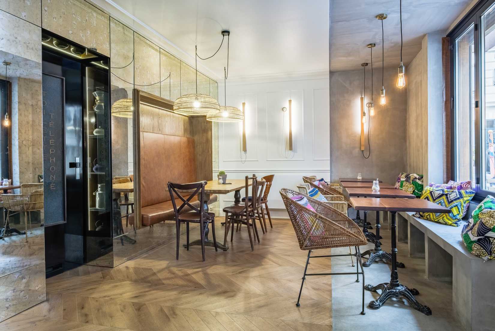 Haussmann style cafe interior design